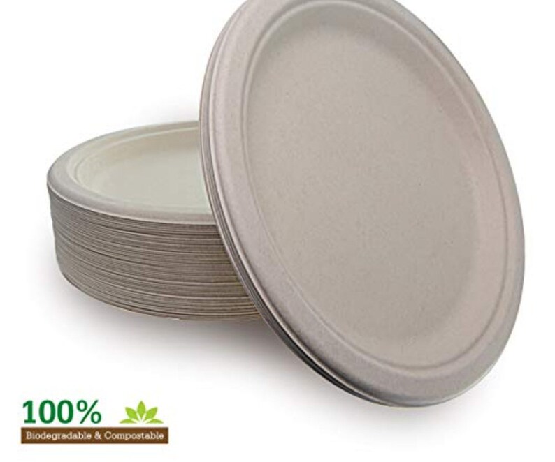 Compostable Un-bleached Disposable Plates 125count 9in - Etsy