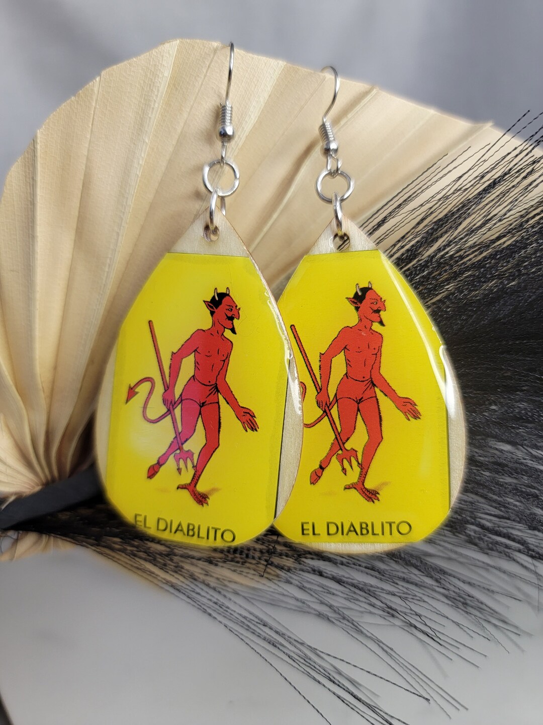 Loteria / Mexican Bingo Card Earrings - El Diablito / the Little Devil ...