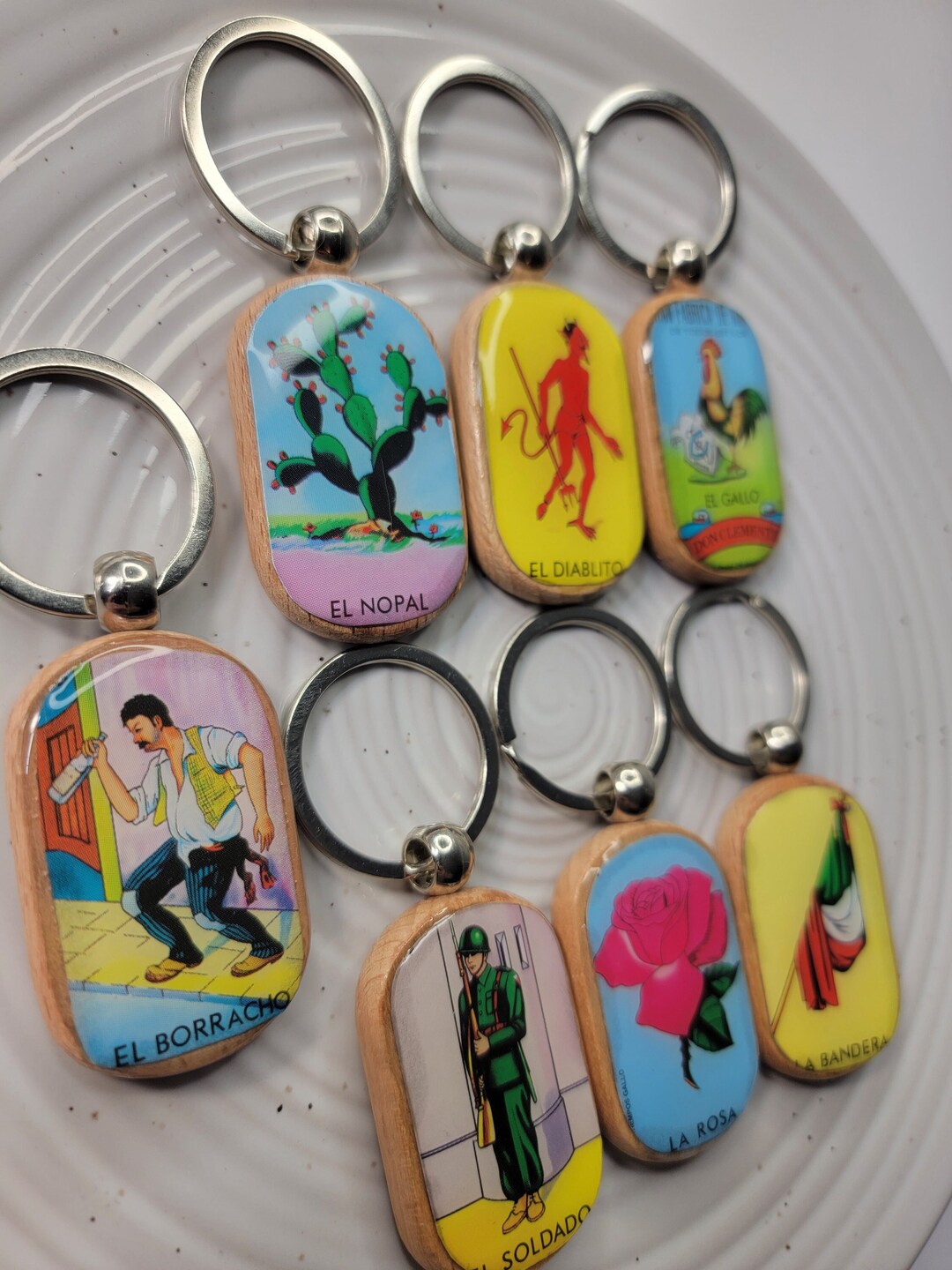 Loteria Wood Keychain - Handmade With REAL Loteria Cards! Unique Gift ...