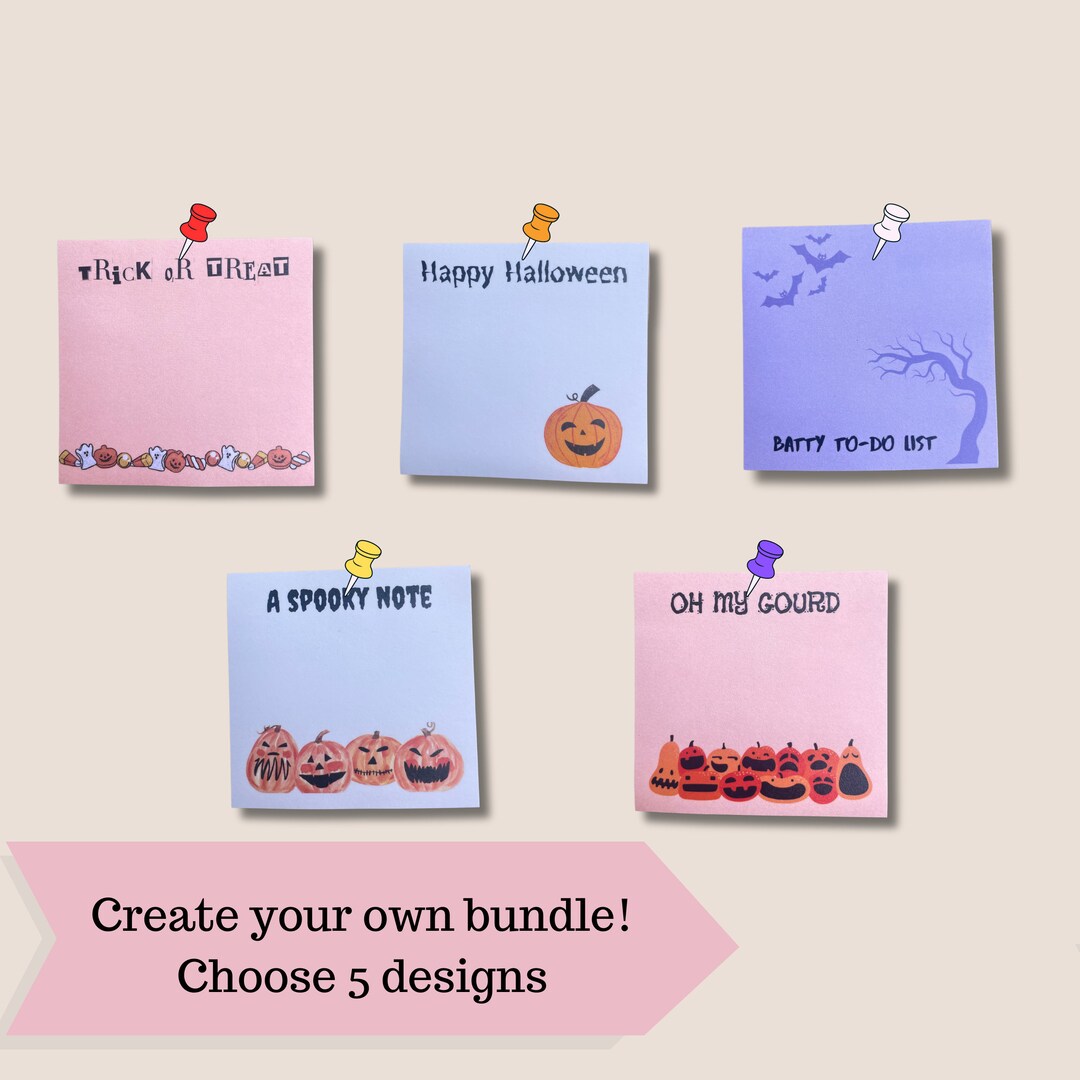 Bundle of Sticky Note Cute Halloween Stationary Fall Lover - Etsy