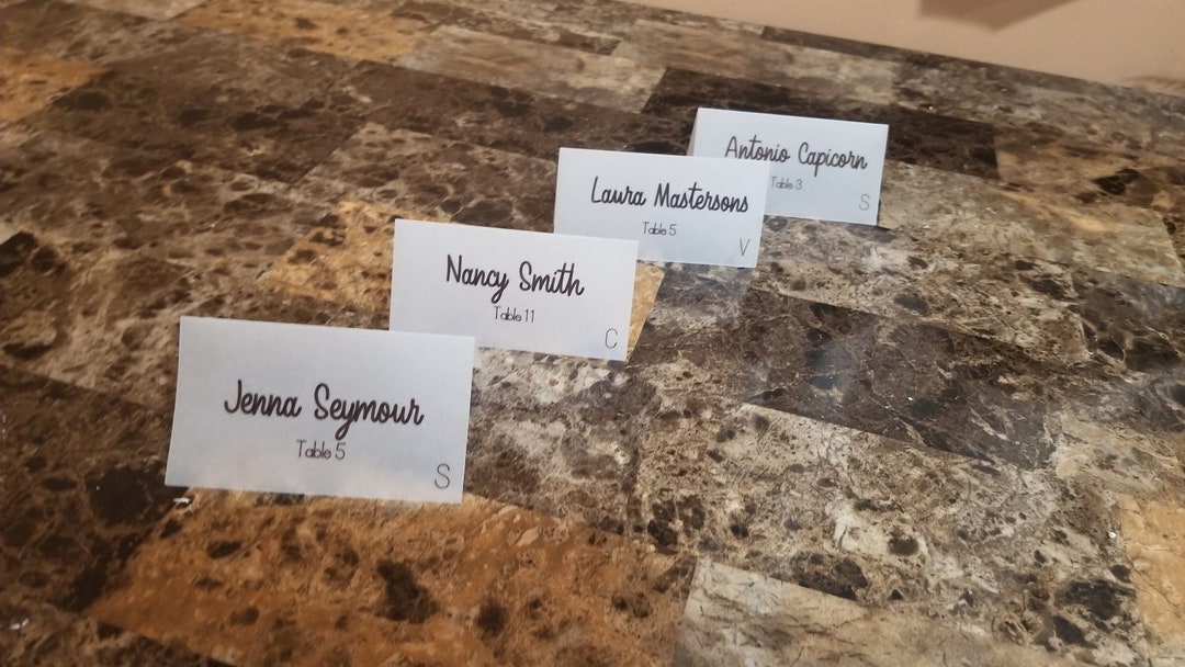 Vellum Placecards for Name Table Cards, Perfect for Wedding Reception ...