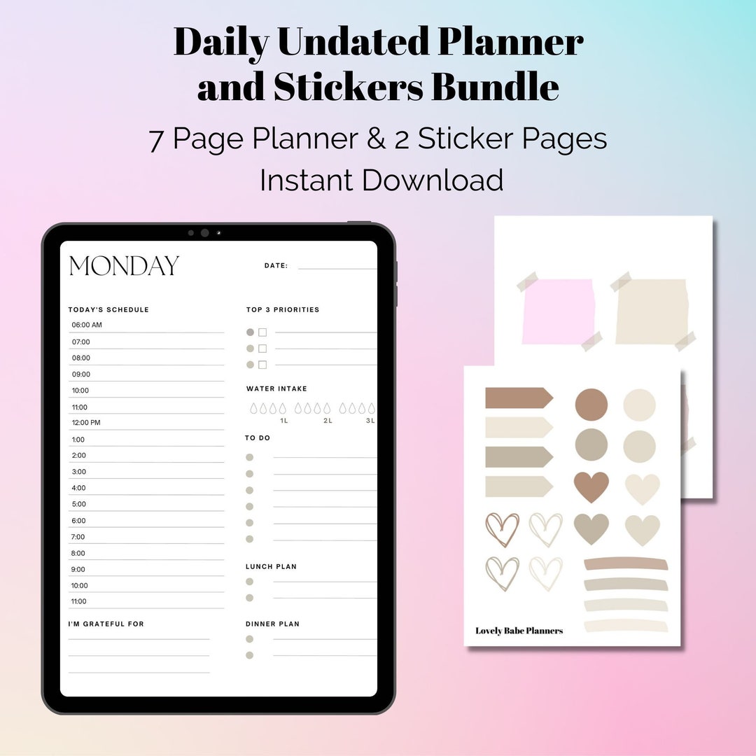 Digital Planner & Sticker Bundle | Goodnotes Planner | iPad Planner ...