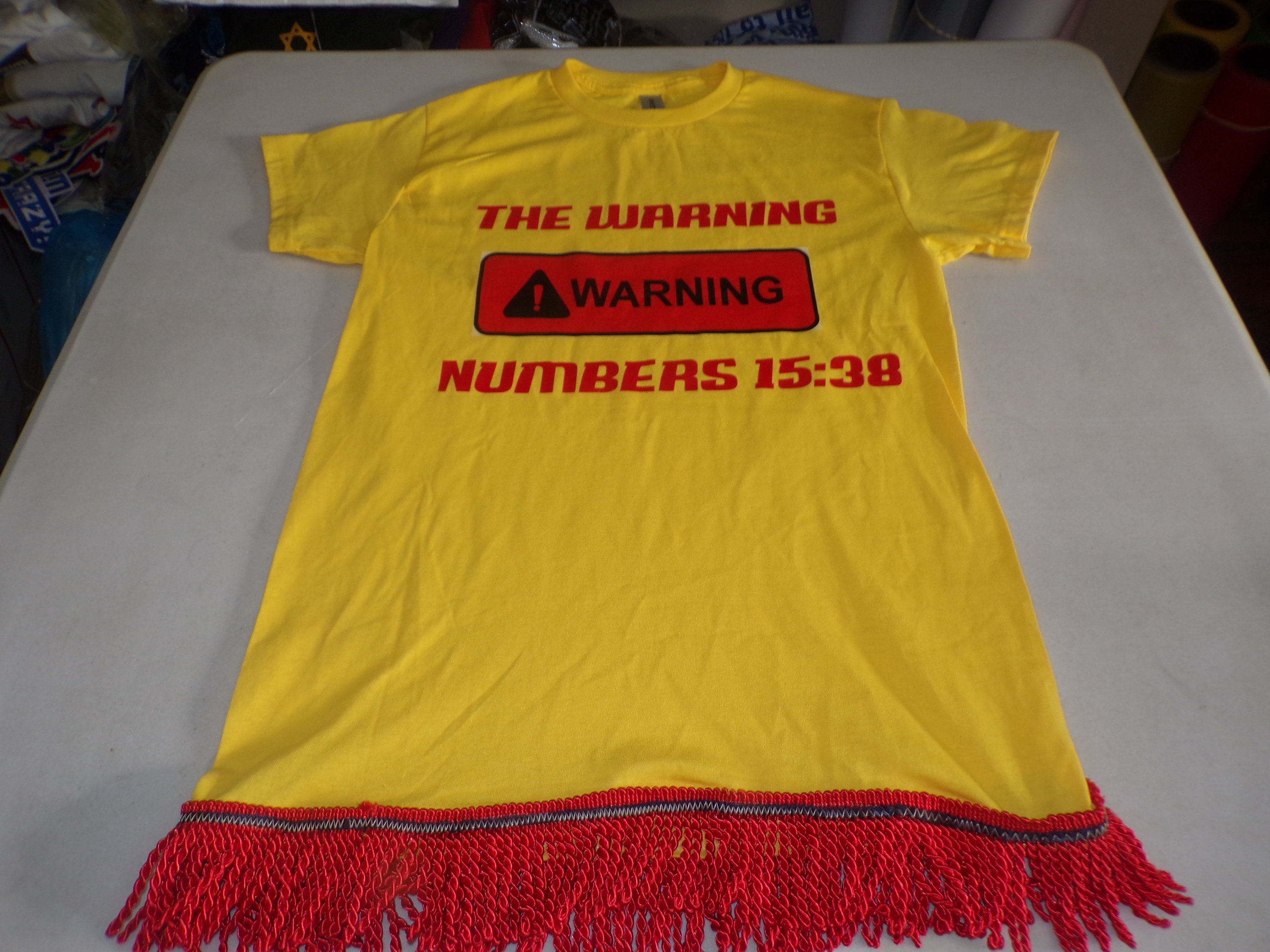 The Warning Numbers 15:38 Yellow Shirt Red Fringes - Etsy
