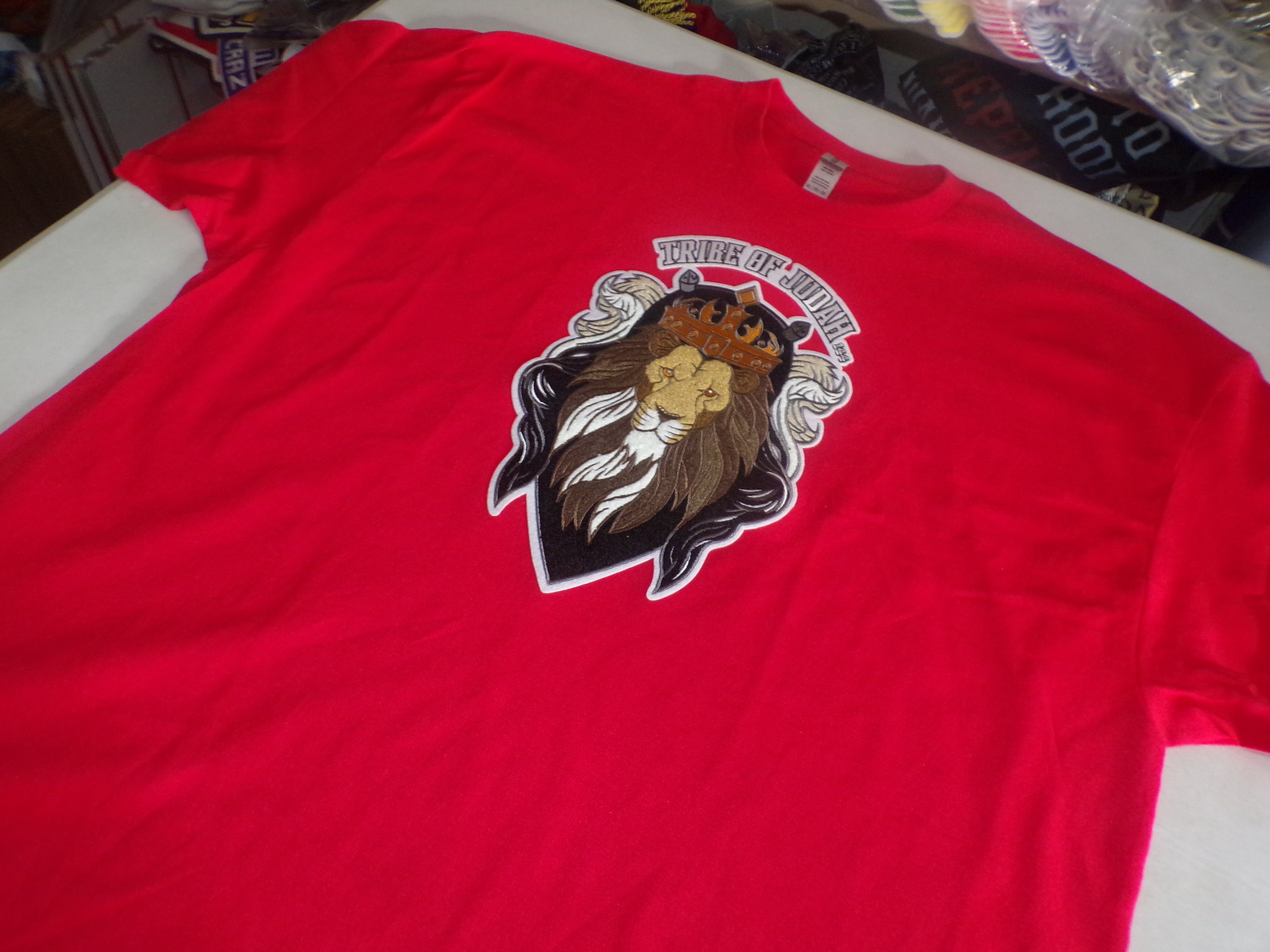 Tribe of Judah Exclusive Stitch Work Patch 12.5 Inches Red Tee Black ...