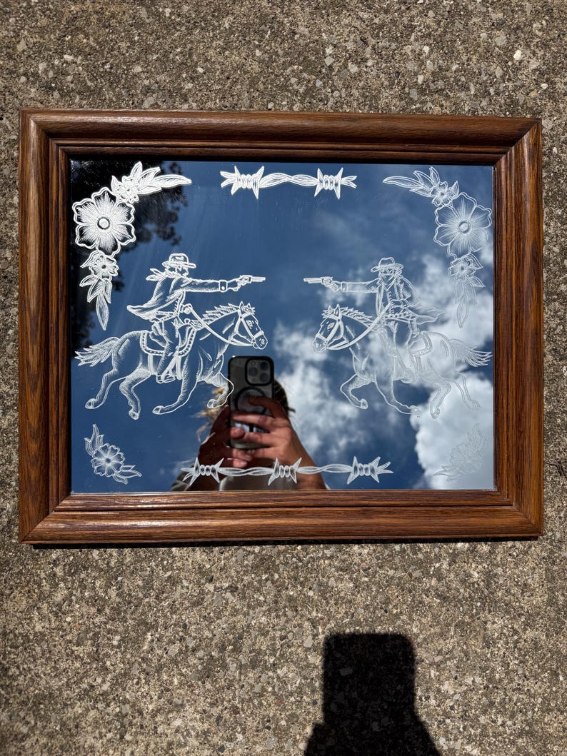 Western Shootout Hand Etched Mirror “my Fight” - Etsy Canada