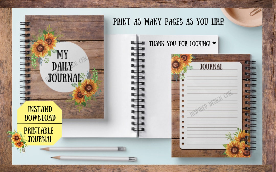 Printable Journal, Personal Journal, Daily Printable Journal, Template ...