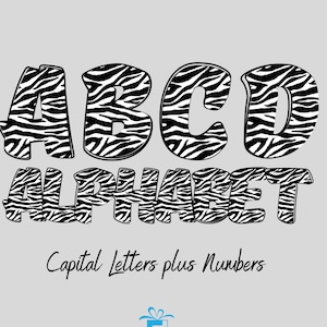 Zebra Letters, Zebra Print Alphabet Letters PNG Bundle, Hand Drawn ...