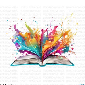 Open Book Clipart, Open Book PNG, Colorful Book, Rainbow Book ...