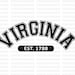 Virginia SVG, Virginia PNG, Virginia Shirt Design, Virginia Est 1788 ...