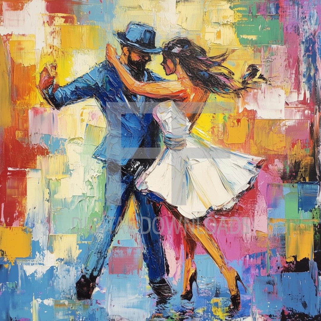 Salsa Dancers JPG, Salsa Dancing Artwork, Digital Artwork, Printable ...