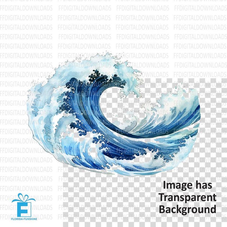 Ocean Waves Clipart, Surf Art, Beach Theme (digital Download) - Etsy