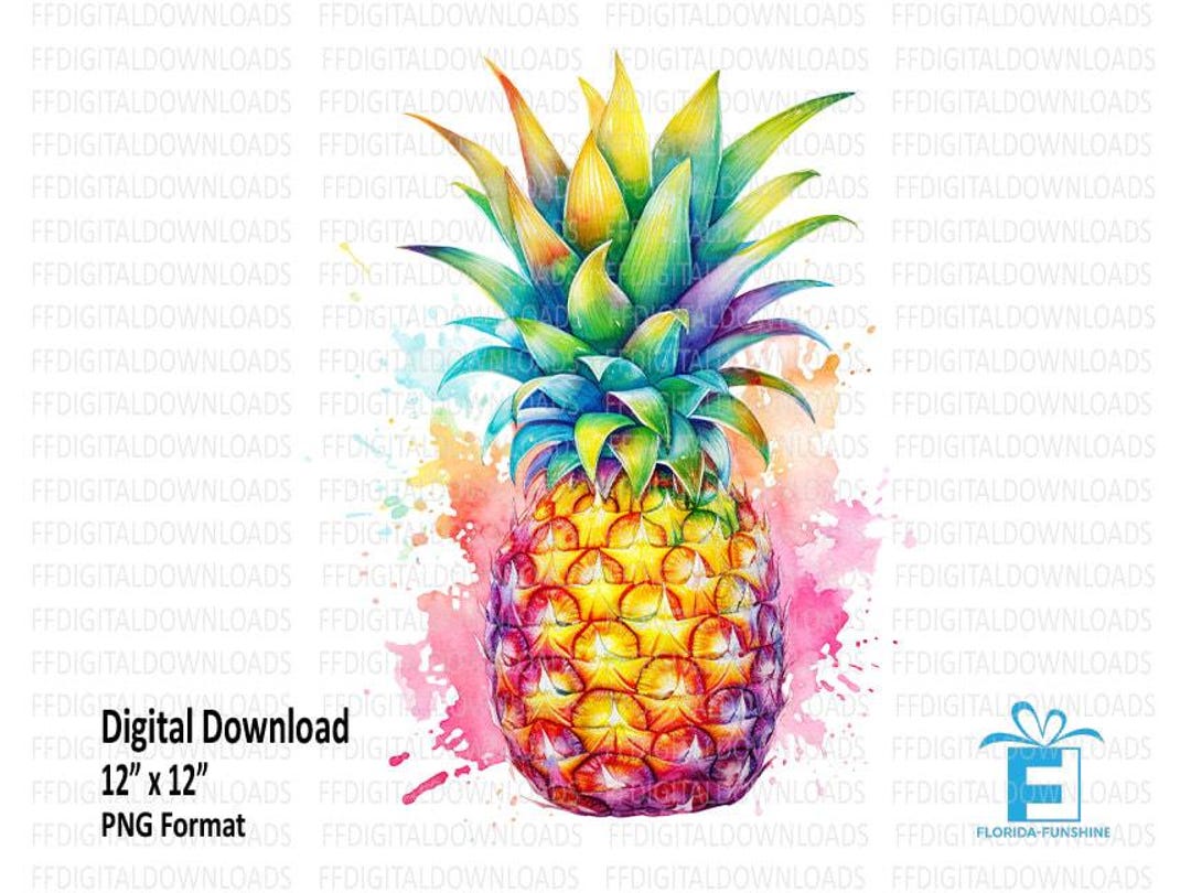 Pineapple Clipart, Pineapple Png, Pineapple Design, Watercolor Clipart ...