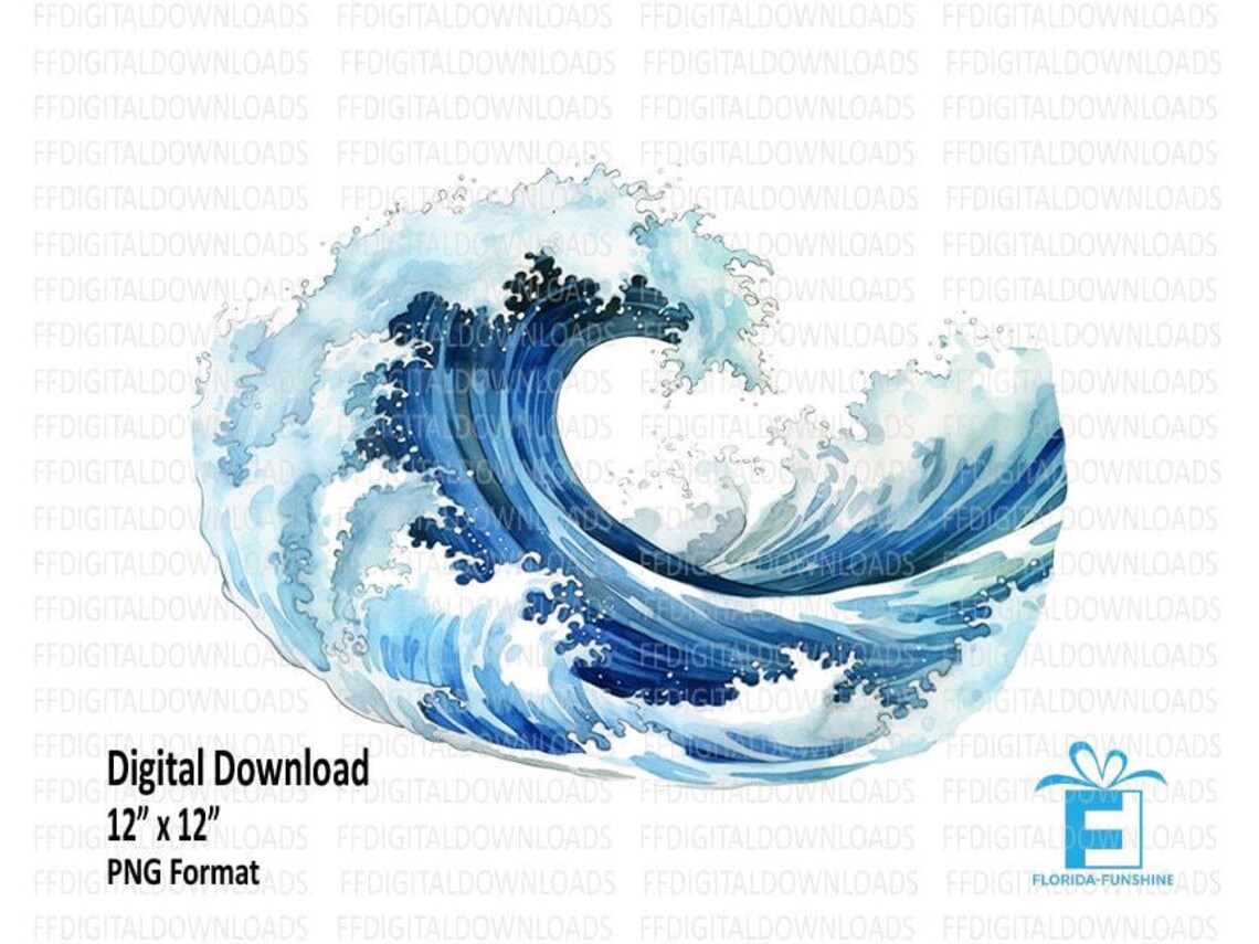 Ocean Waves Clipart, Surf Art, Beach Theme (digital Download) - Etsy
