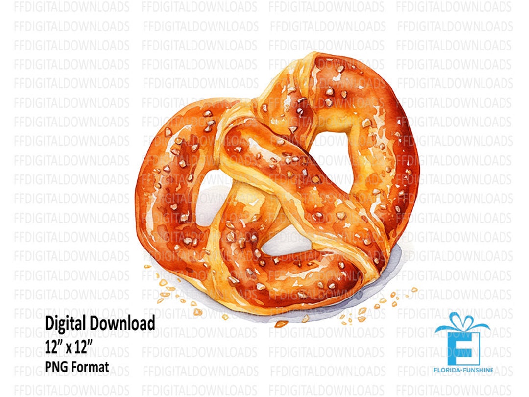 Pretzel Clipart, Pretzel PNG, Watercolor Pretzel, Pretzel Digital ...