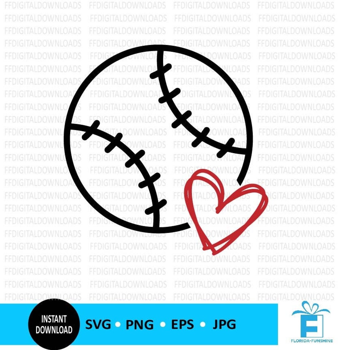 Baseball Outline With Heart Svg, Baseball Tshirt Design Svg, Baseball ...