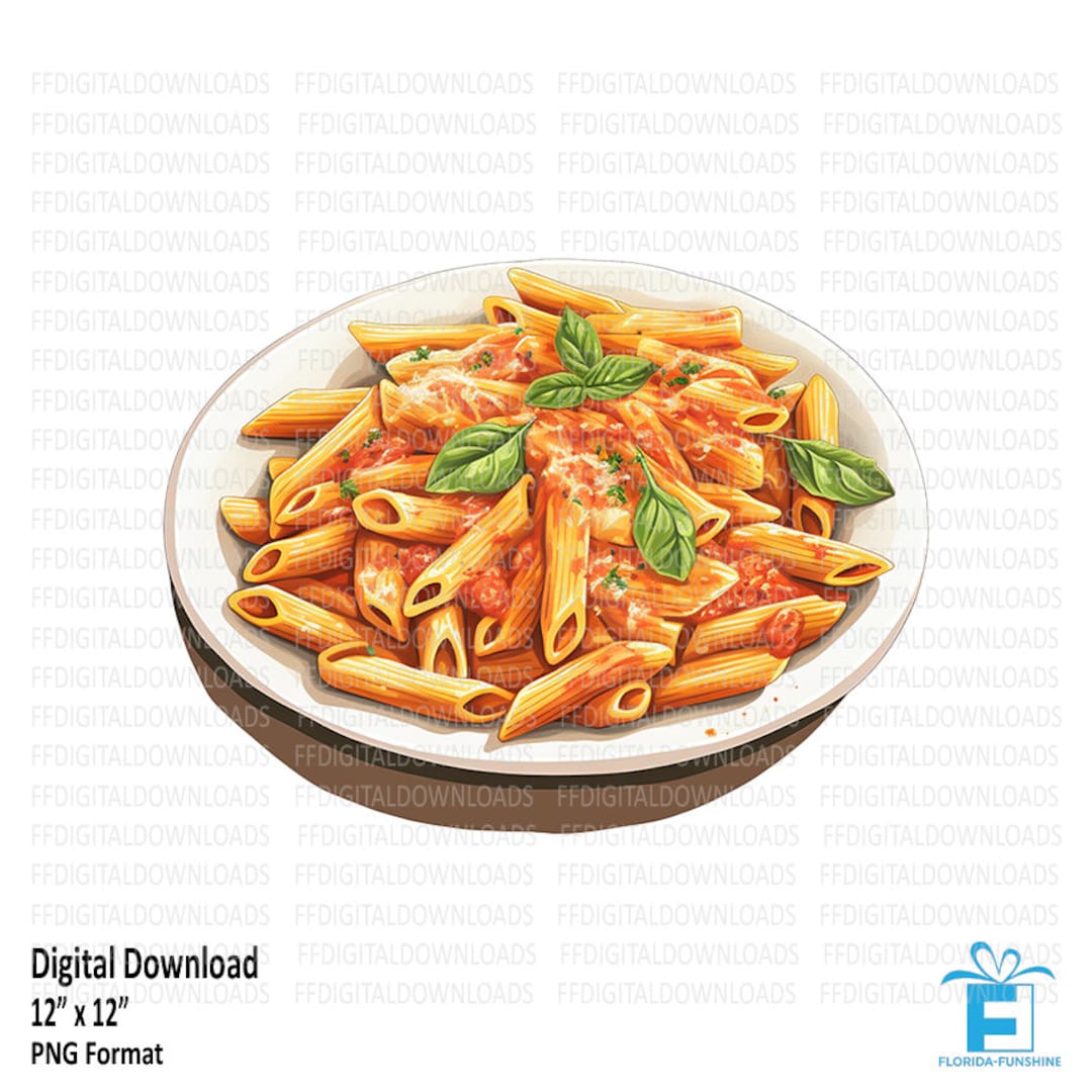 Penne With Vodka Sauce Clipart, Penne Vodka Sauce PNG, Italian Food ...