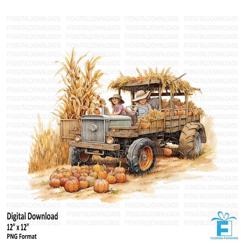 Hayride Clipart, Hayride Png, Watercolor Hayride, Hayrack Ride Png ...