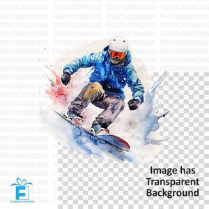 Snow Boarder Clipart, Snow Boarder PNG, Snow Boarder Digital Clipart ...
