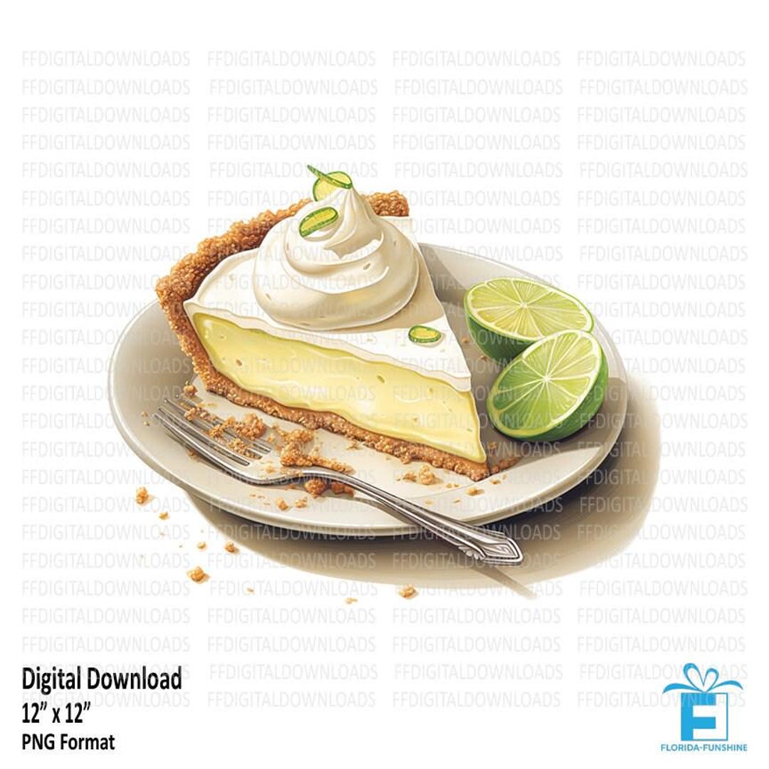 Key Lime Pie Clipart, Key Lime Pie Png, Watercolor Key Lime Pie ...