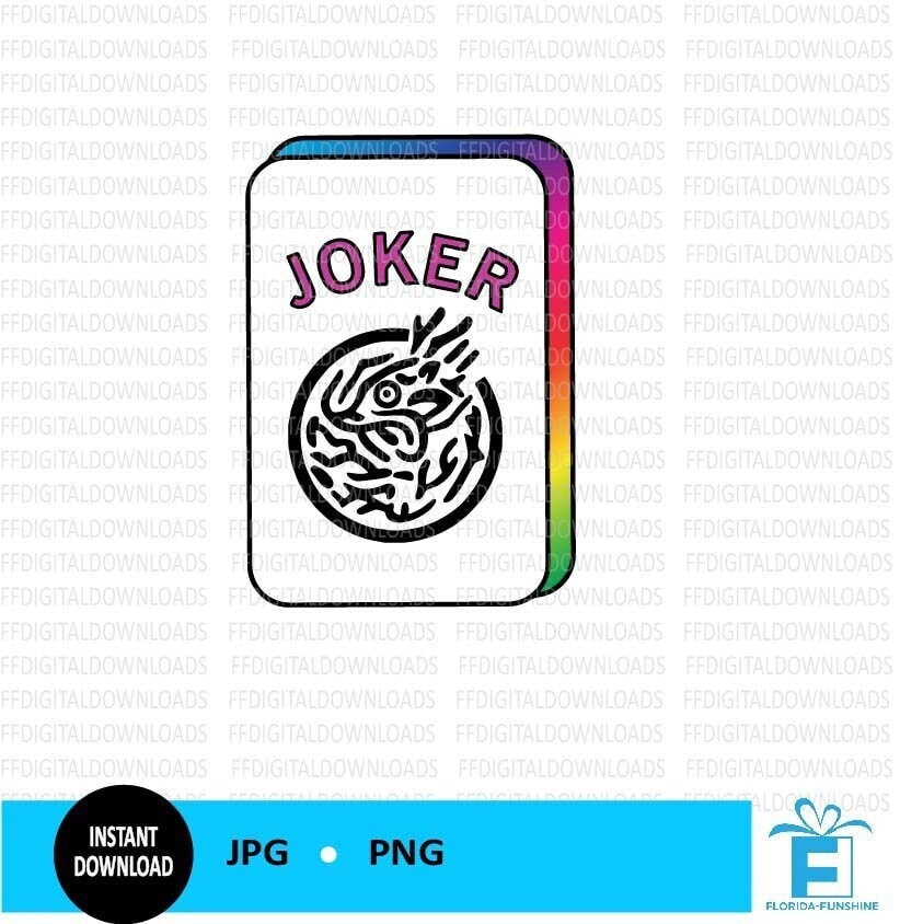 Mahjong Joker PNG, Mahjong PNG, Joker With Rainbow Back, Instant ...