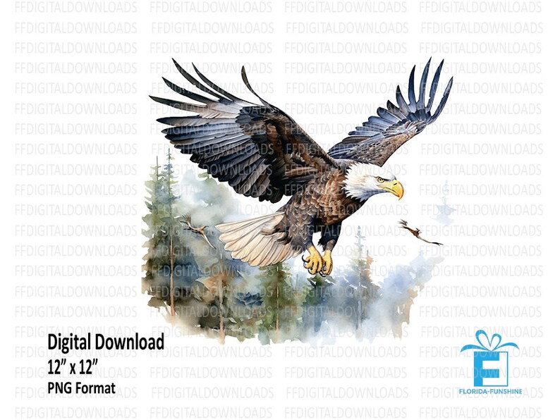 Bald Eagle PNG Bald Eagle Clipart Watercolor Bald Eagle - Etsy
