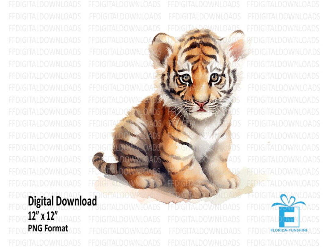 Baby Tiger Clipart, Baby Tiger PNG, Tiger Png, Baby Tiger Image, Nursery Art, Sublimation ...
