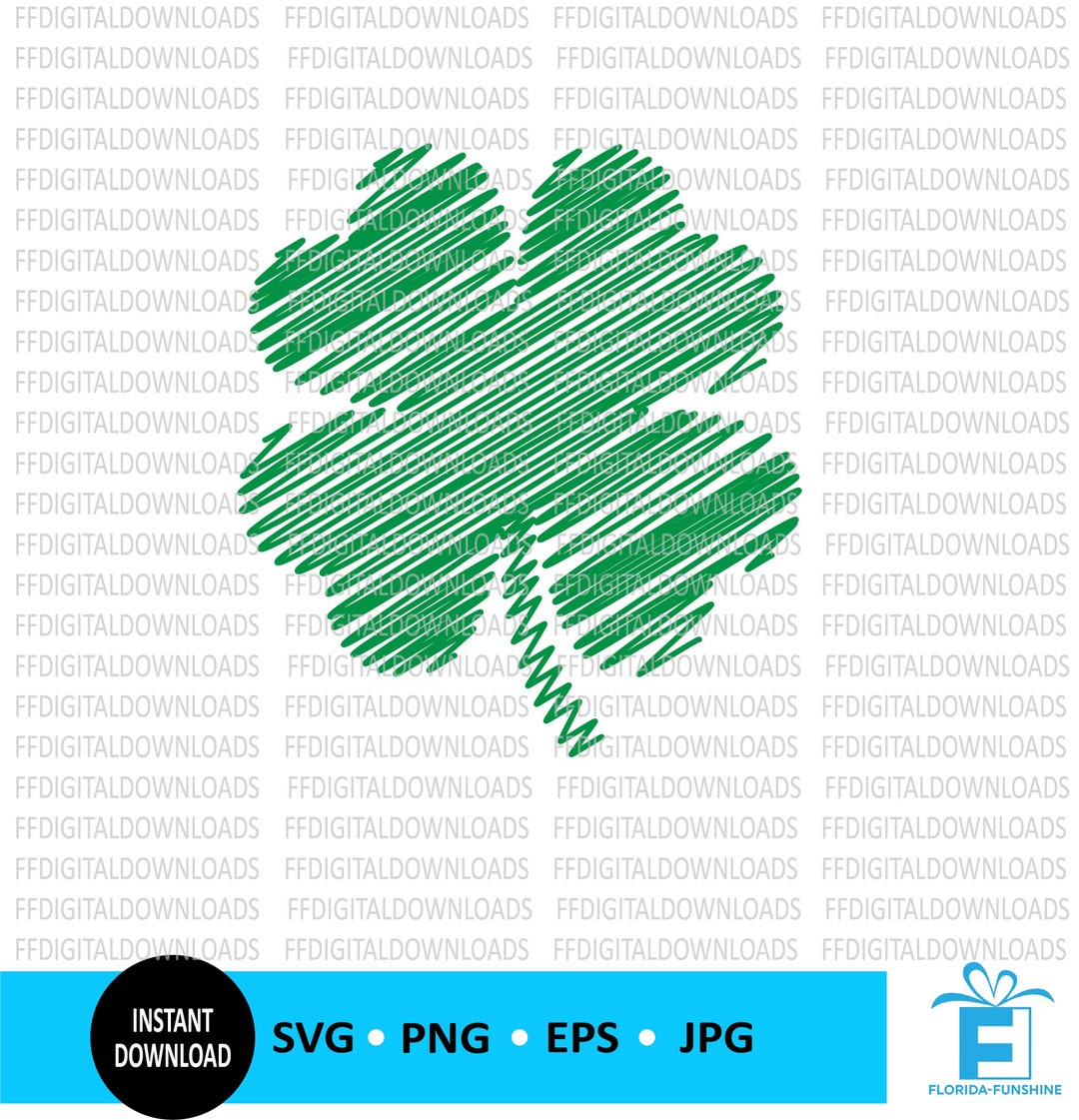 Shamrock SVG Scribbled Shamrock SVG Cut Files for Shirts - Etsy