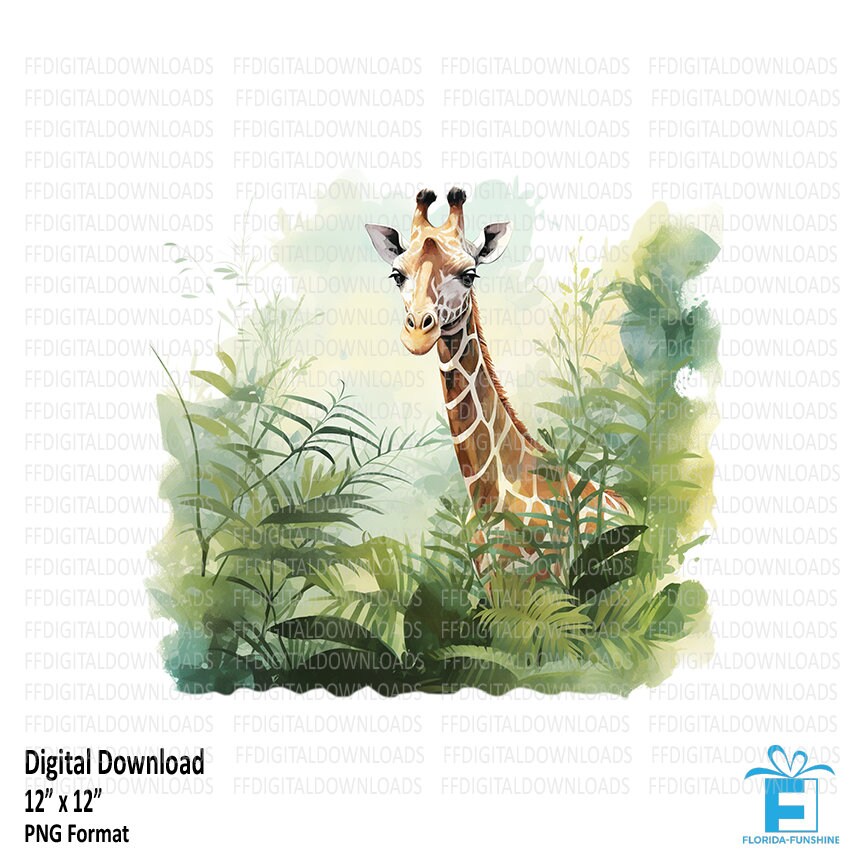 Giraffe PNG Giraffe Clipart Watercolor Giraffe Clipart - Etsy