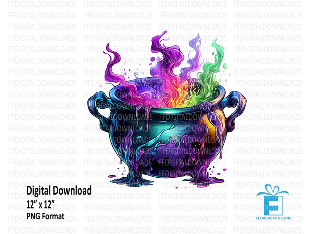 Witch Cauldron Clipart, Witch Cauldron PNG, Witch Cauldron Digital Png ...