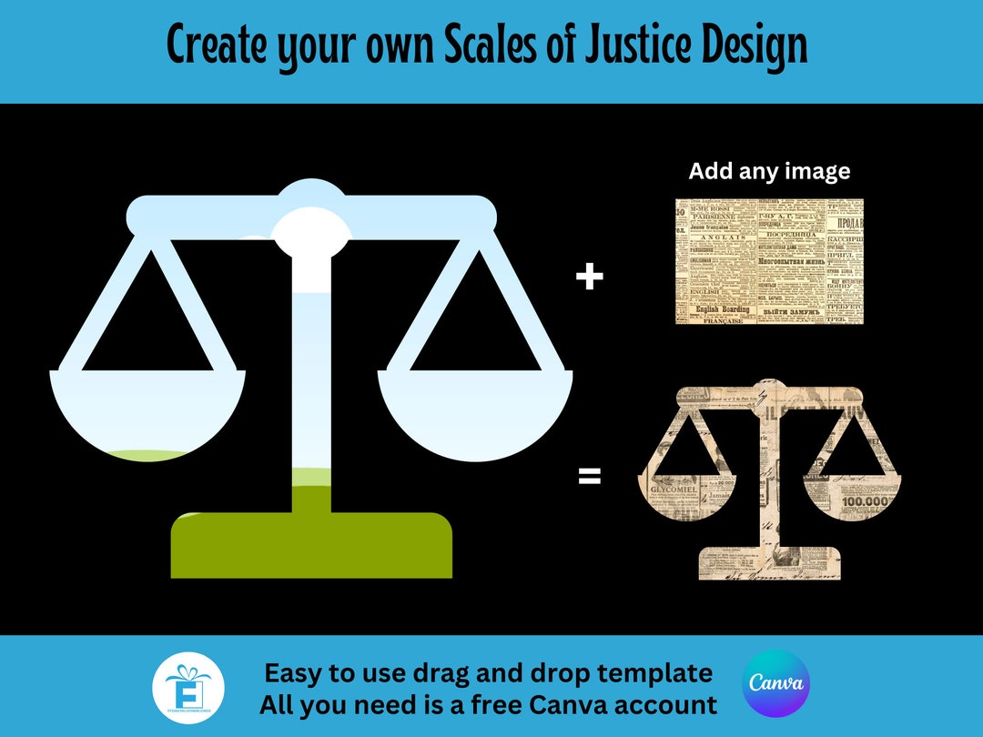 Scales of Justice Clipart Scales of Justice Canva Frame - Etsy