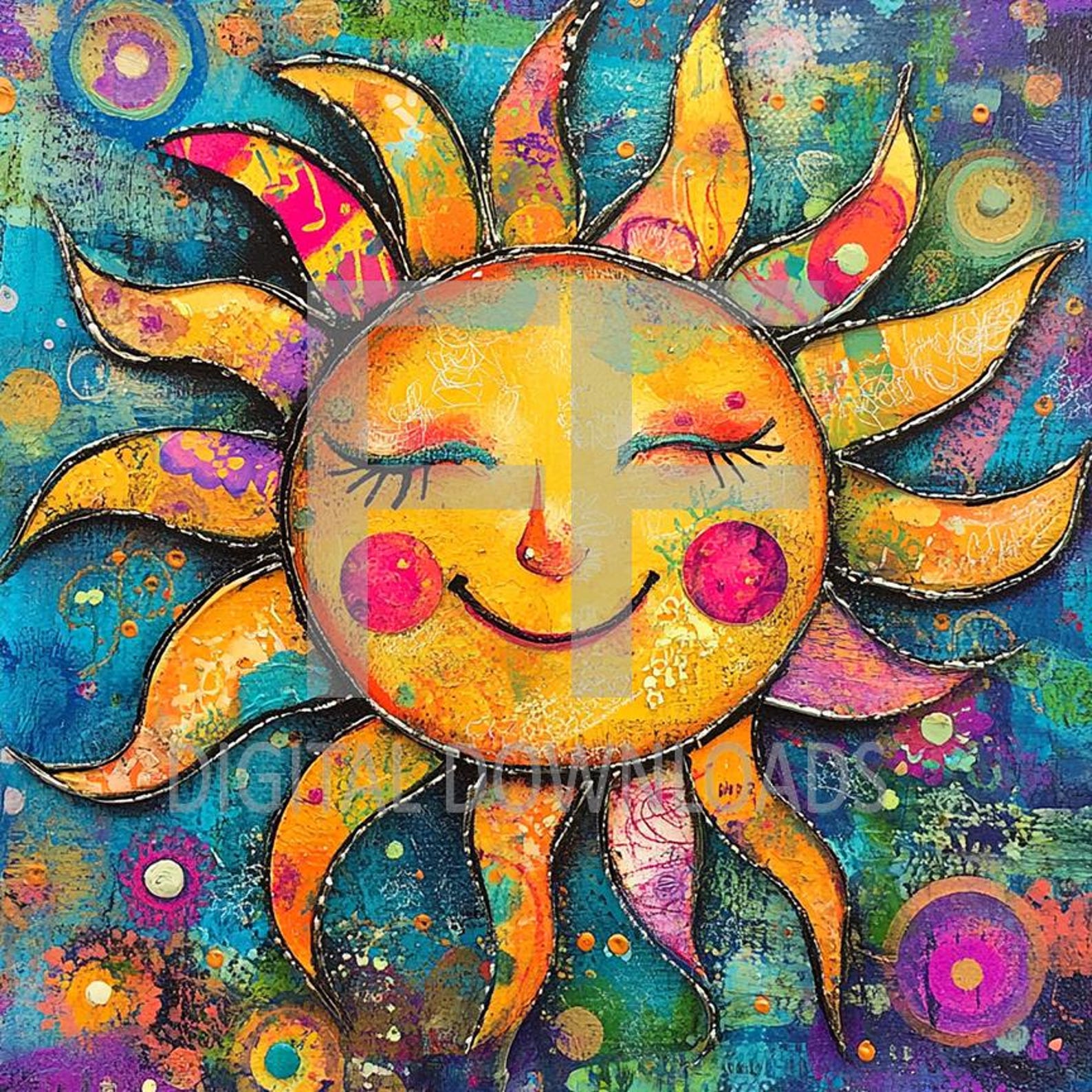 Celestial PNG, Celestial Smiling Sun, Cheery Artwork, Digital Artwork ...