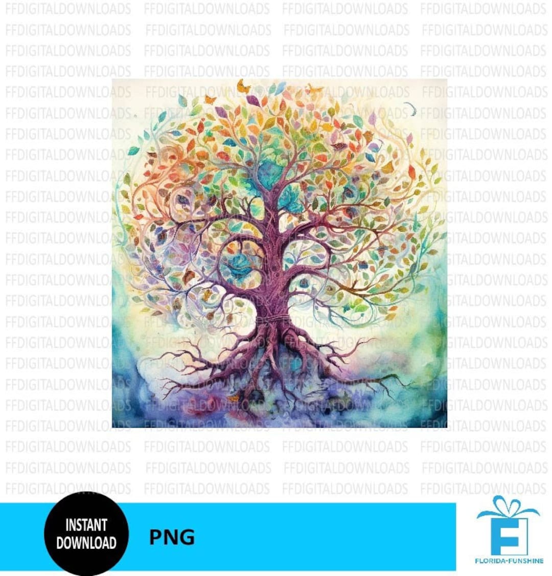 Tree of Life Design, Tree of Life JPG, Watercolor Tree of Life, Tree of ...
