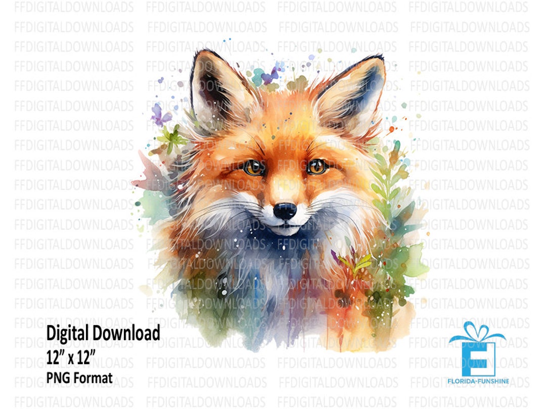 Fox PNG Fox Clipart Fox Head Png Colorful Fox Png - Etsy