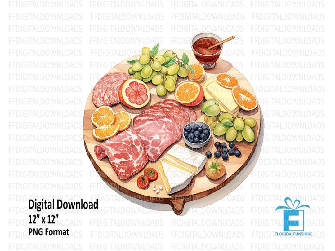 Charcuterie Board Clipart, Charcuterie Board PNG, Charcuterie Board ...