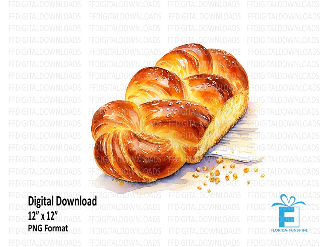 Challah Bread Clipart Challah PNG Watercolor Challah - Etsy