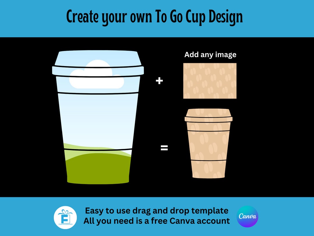 To Go Cup Clipart, to Go Cup Canva Frame, Drag and Drop Editable Canva ...