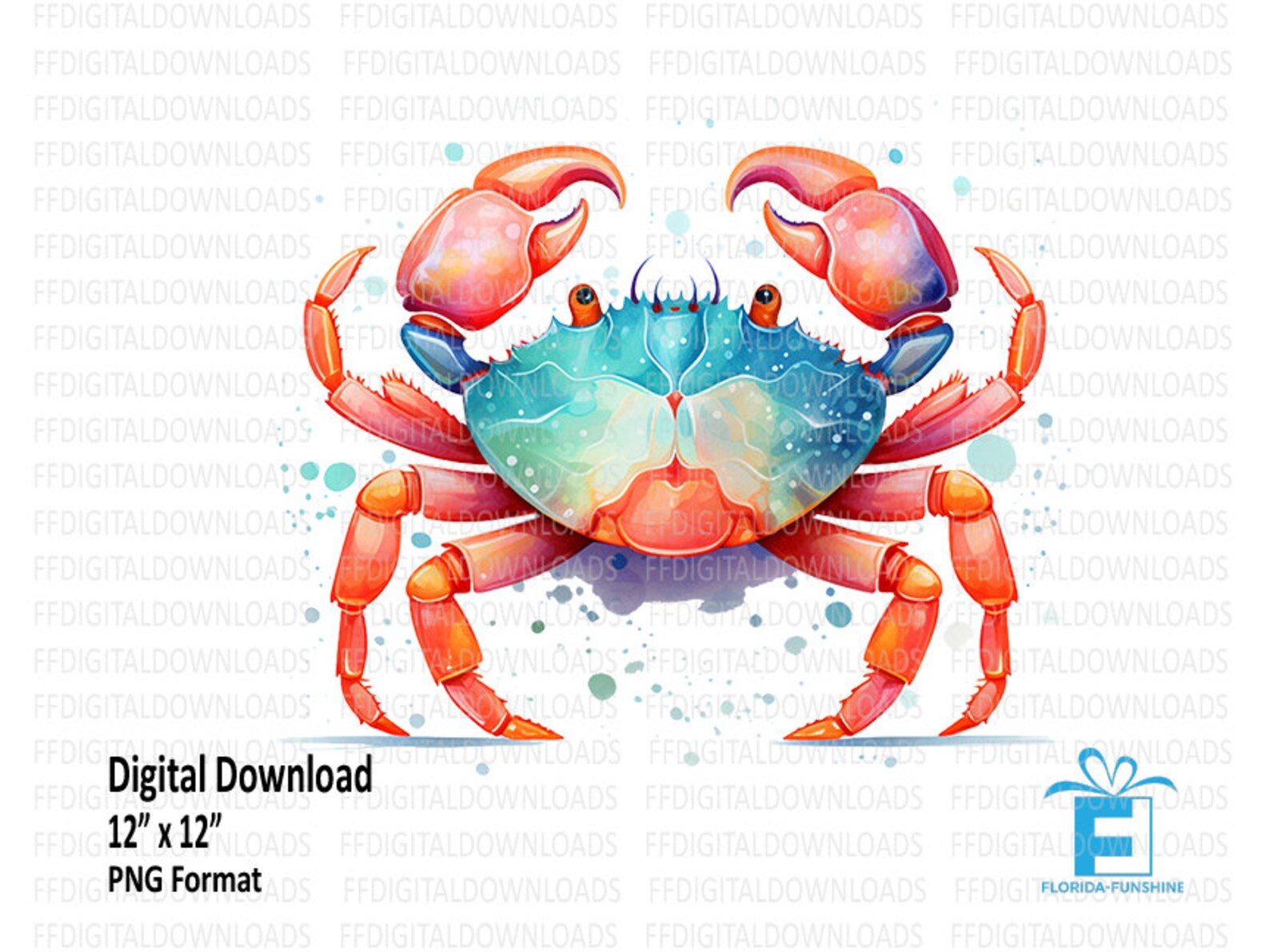 Crab PNG, Crab Clipart, Watercolor Crab, Colorful Crab Png, Crab Design ...