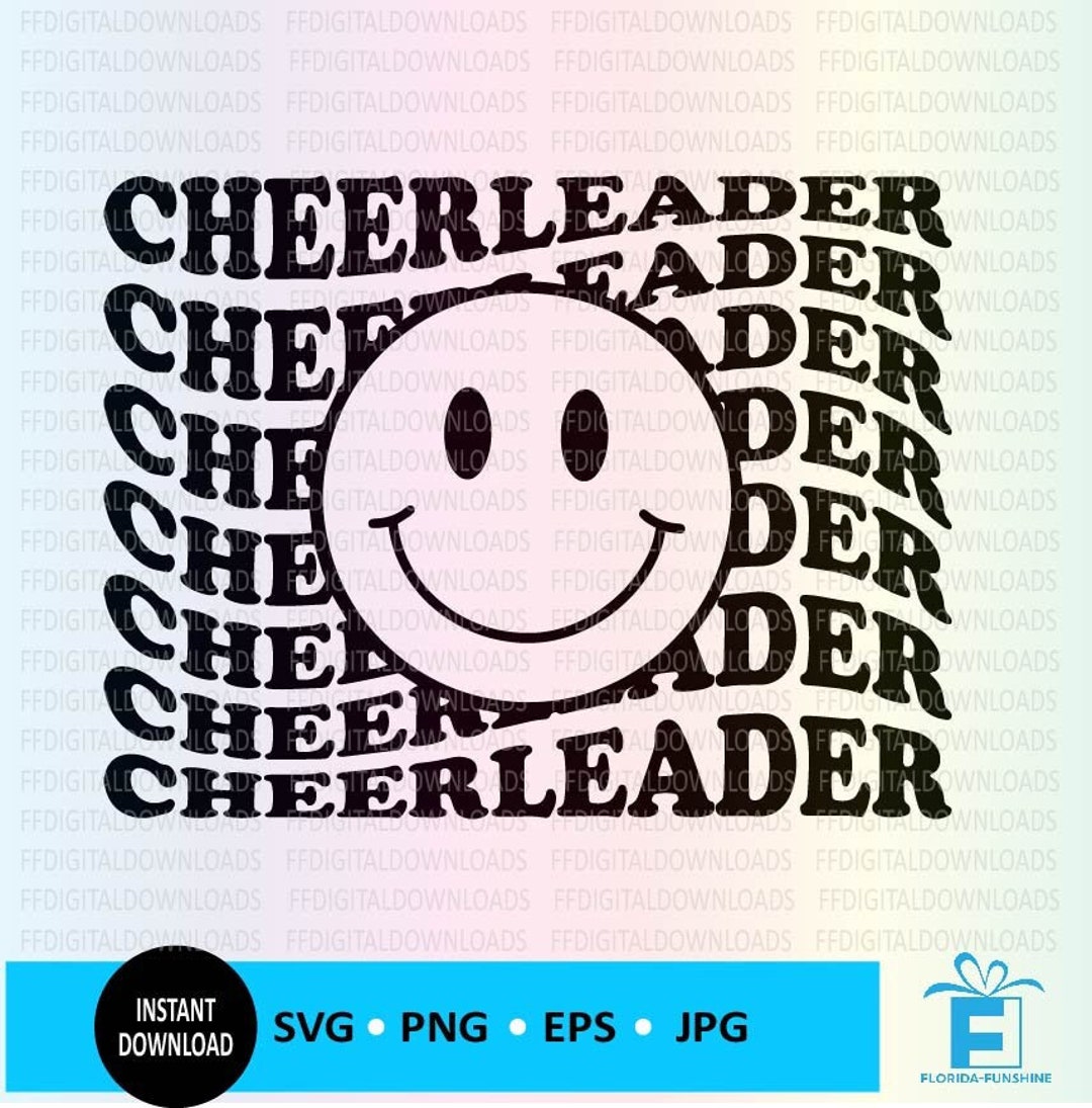 Cheerleader SVG, Cheerleader PNG, Stacked Cheerleader With Smiley Face ...