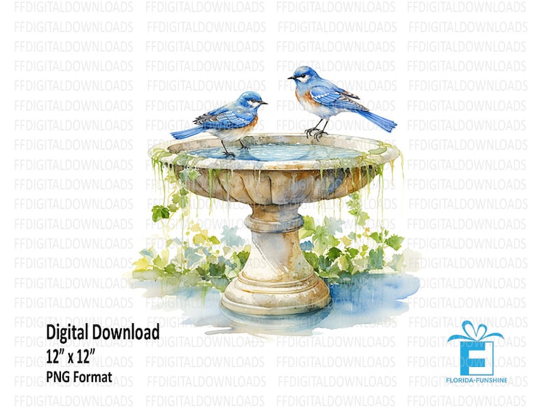 Bird Bath PNG, Bird Bath Clipart, Watercolor Bird Bath, Bird Bath ...