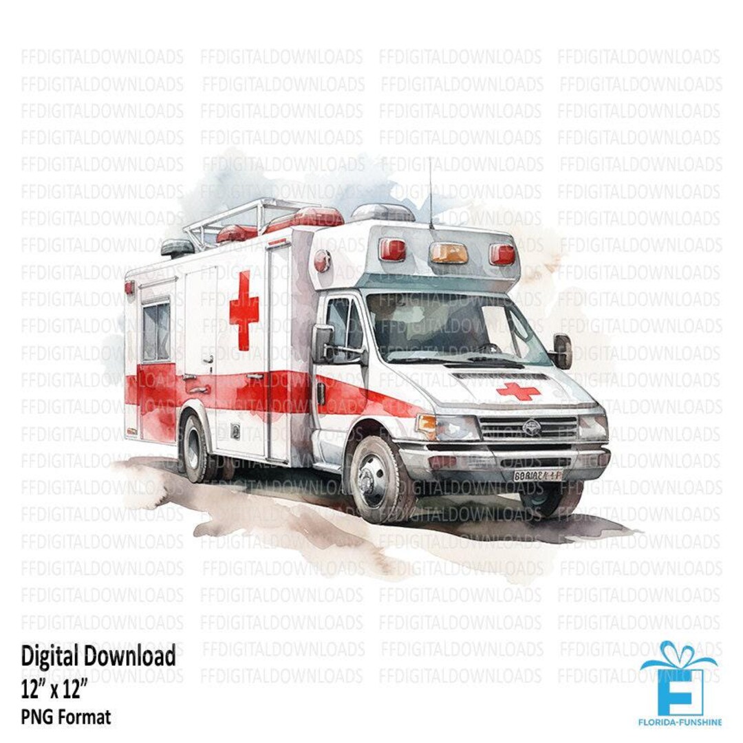Ambulance Clipart, Ambulance PNG, Watercolor Ambulance, Ambulance ...
