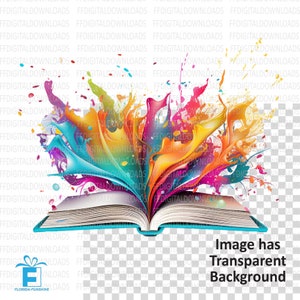 Open Book Clipart, Open Book PNG, Colorful Book, Rainbow Book ...