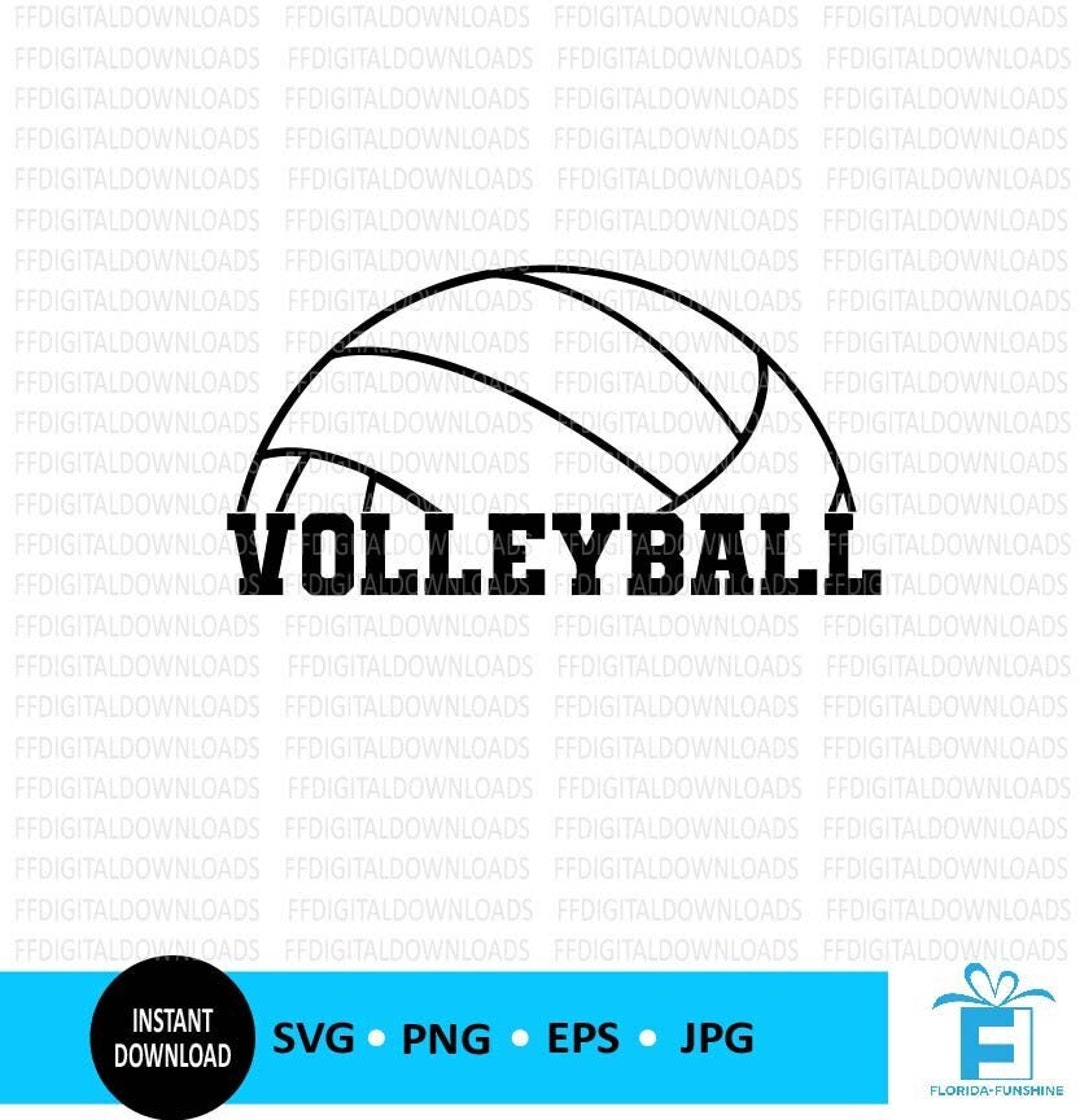 Sports Clipart Volleyball SVG Volleyball PNG Half - Etsy