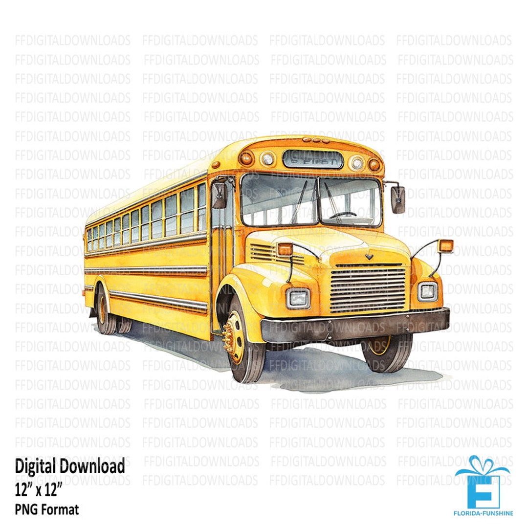 School Bus Clipart, School Bus PNG, Watercolor School Bus, School Bus ...