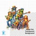 Frog Band Clipart, Hippie Frog Band Clipart, Bluegrass Frogs, Frog ...