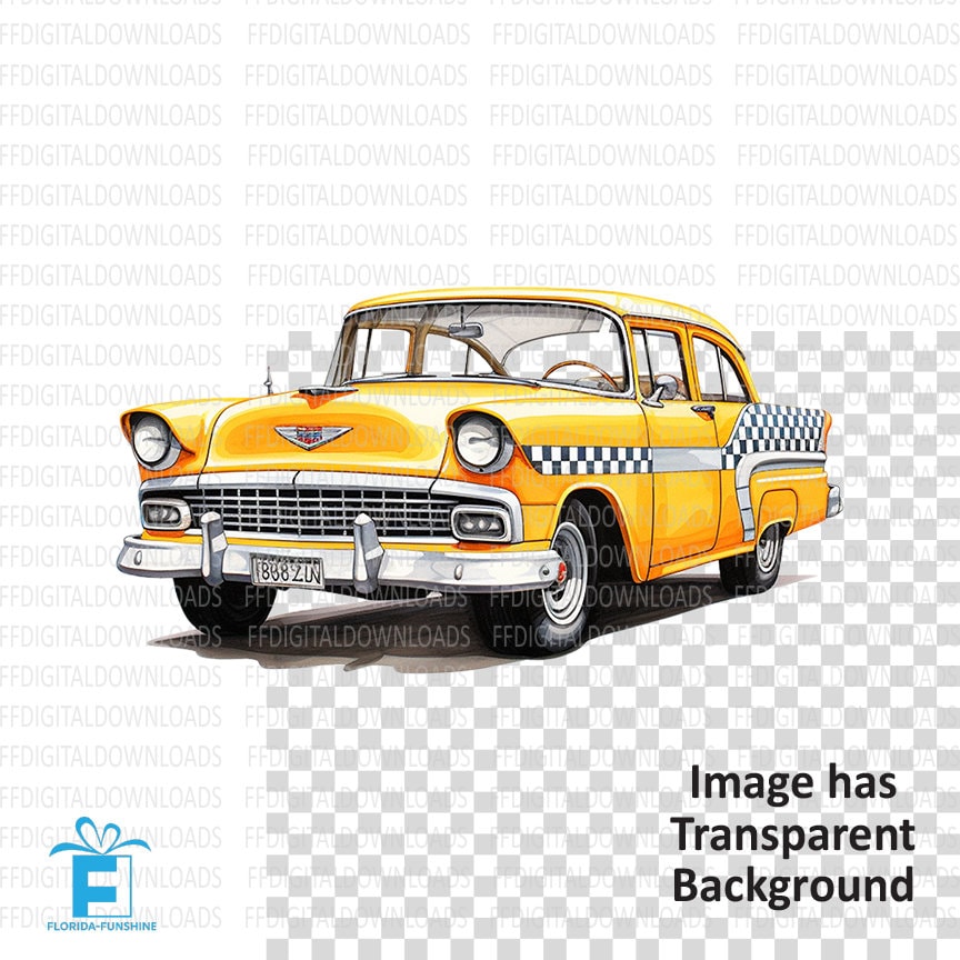 Checkered Cab Clipart Checkered Cab Png Watercolor Checkered - Etsy