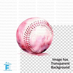 Pink Softball Clipart, Pink Baseball PNG, Watercolor Pink Baseball Png ...