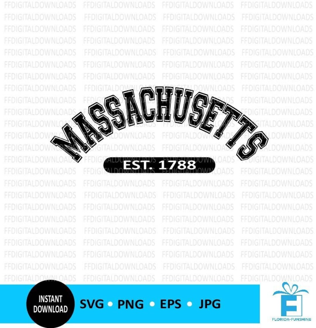 Massachusetts SVG PNG Massachusetts Shirt Design - Etsy