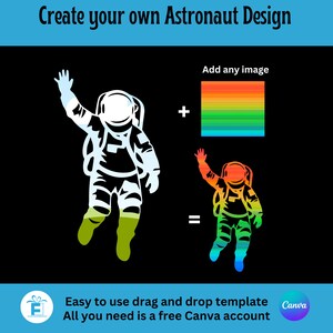 Astronaut Clipart Astronaut Canva Frame Drag and Drop - Etsy