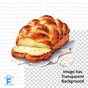 Challah Bread Clipart, Challah PNG, Watercolor Challah, Challah Bread ...