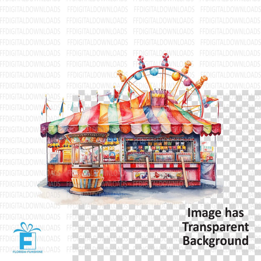 Fair Game Booth Clipart Fair Game Booth PNG Watercolor Fair - Etsy